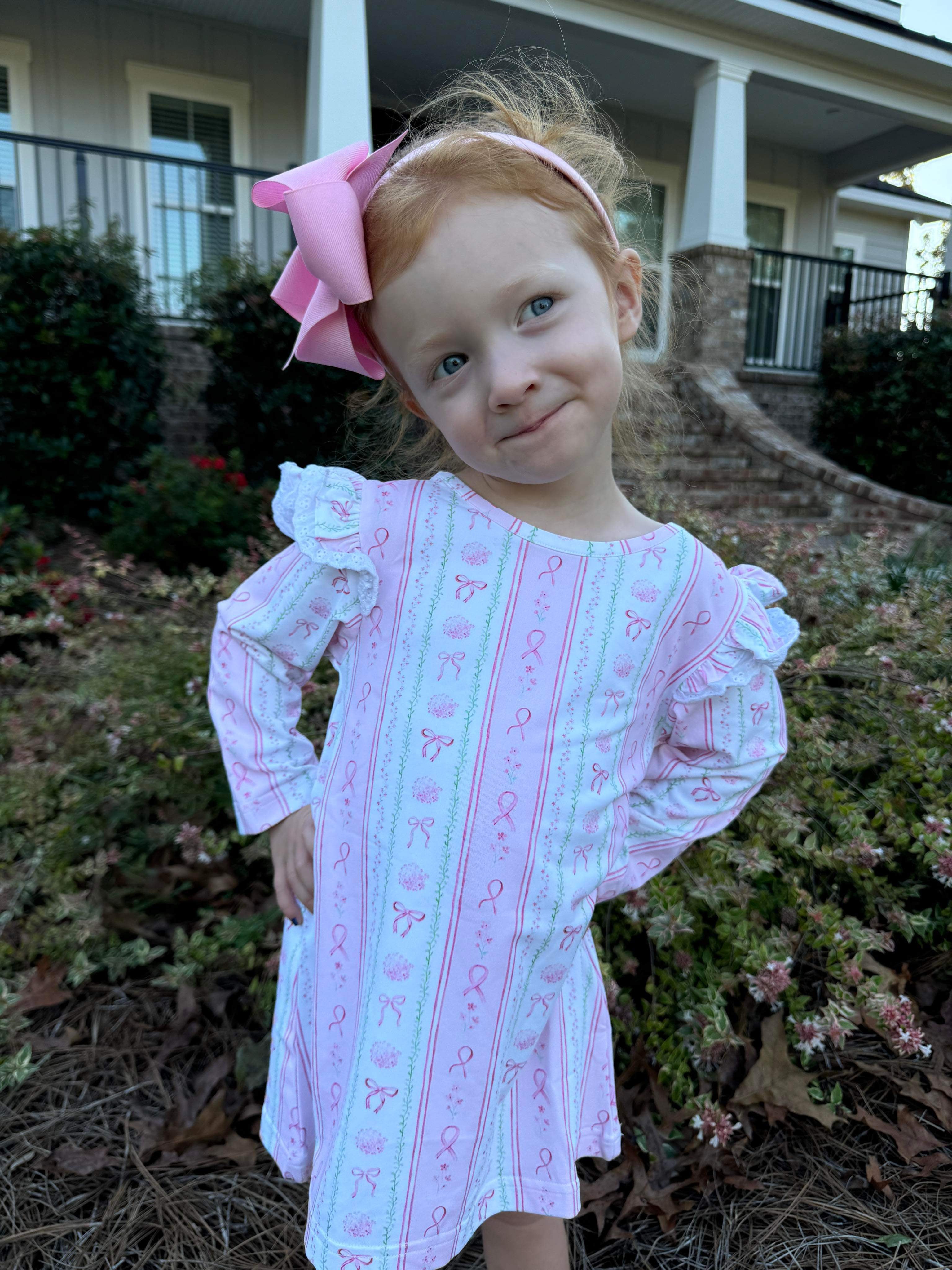 Emma's Pink Ribbons - Dress – Because Kids LLC